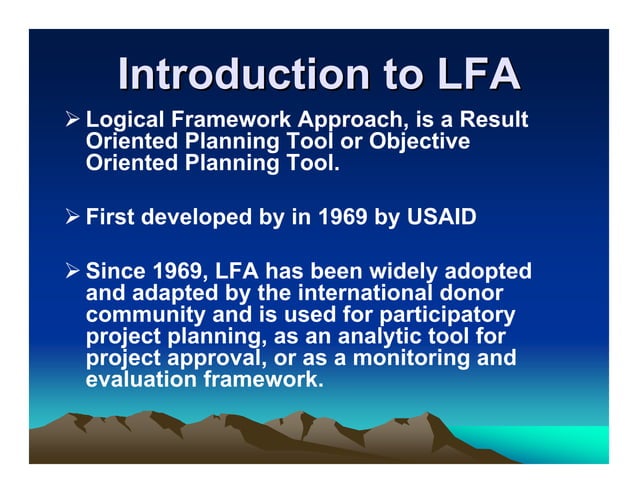 C8 logical framework approach (lfa) | PPT