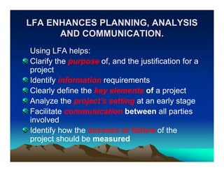 C8 logical framework approach (lfa) | PPT