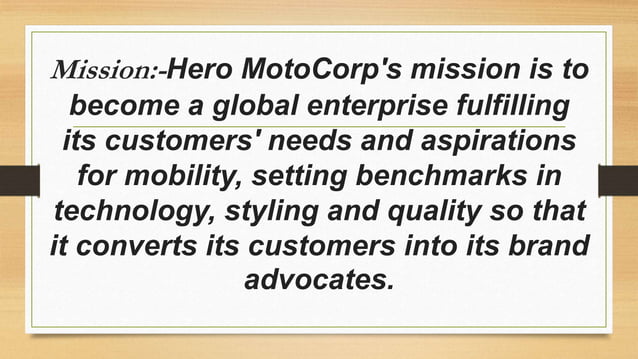 Presentation (1) on HERO MOTOCORP LTD | PPTX | Off-Road Vehicles | Auto ...