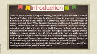 American Transcendentalism 108 | PPTX