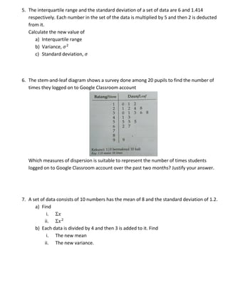 MEASURES OF DISPERSION OF UNGROUPED DATA | PDF