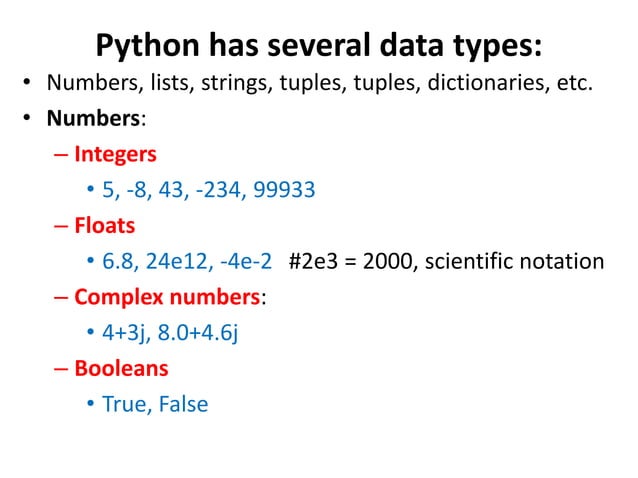 Python language data types | PPT