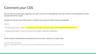 Structuring your CSS for maintainability: rules and guile lines to ...