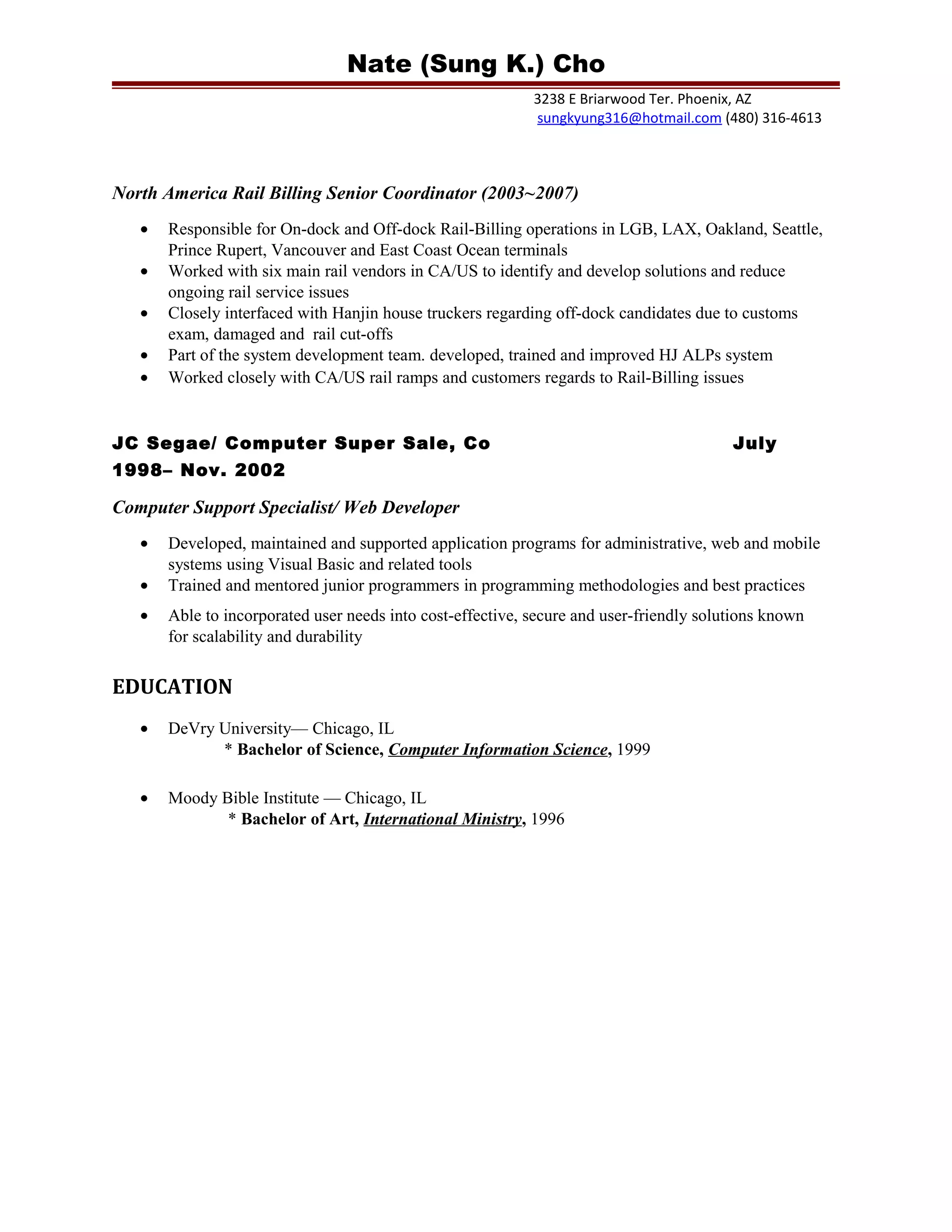 Nate Cho Resume | DOC