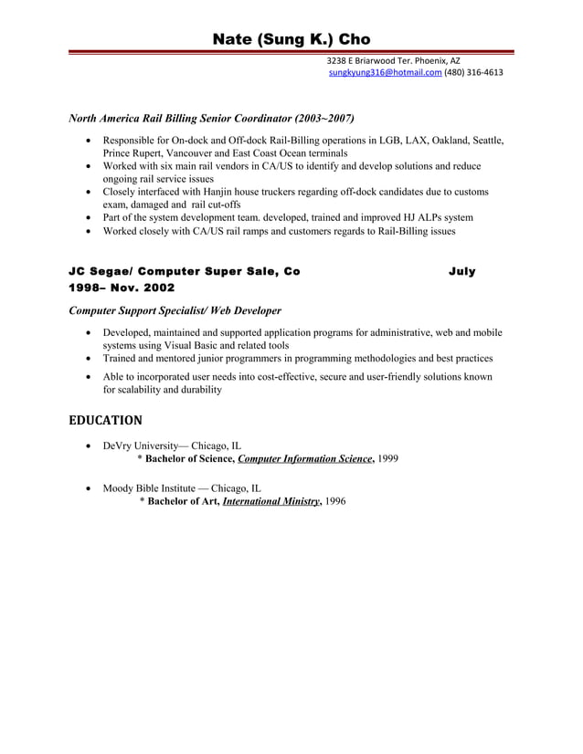 Nate Cho Resume | DOC