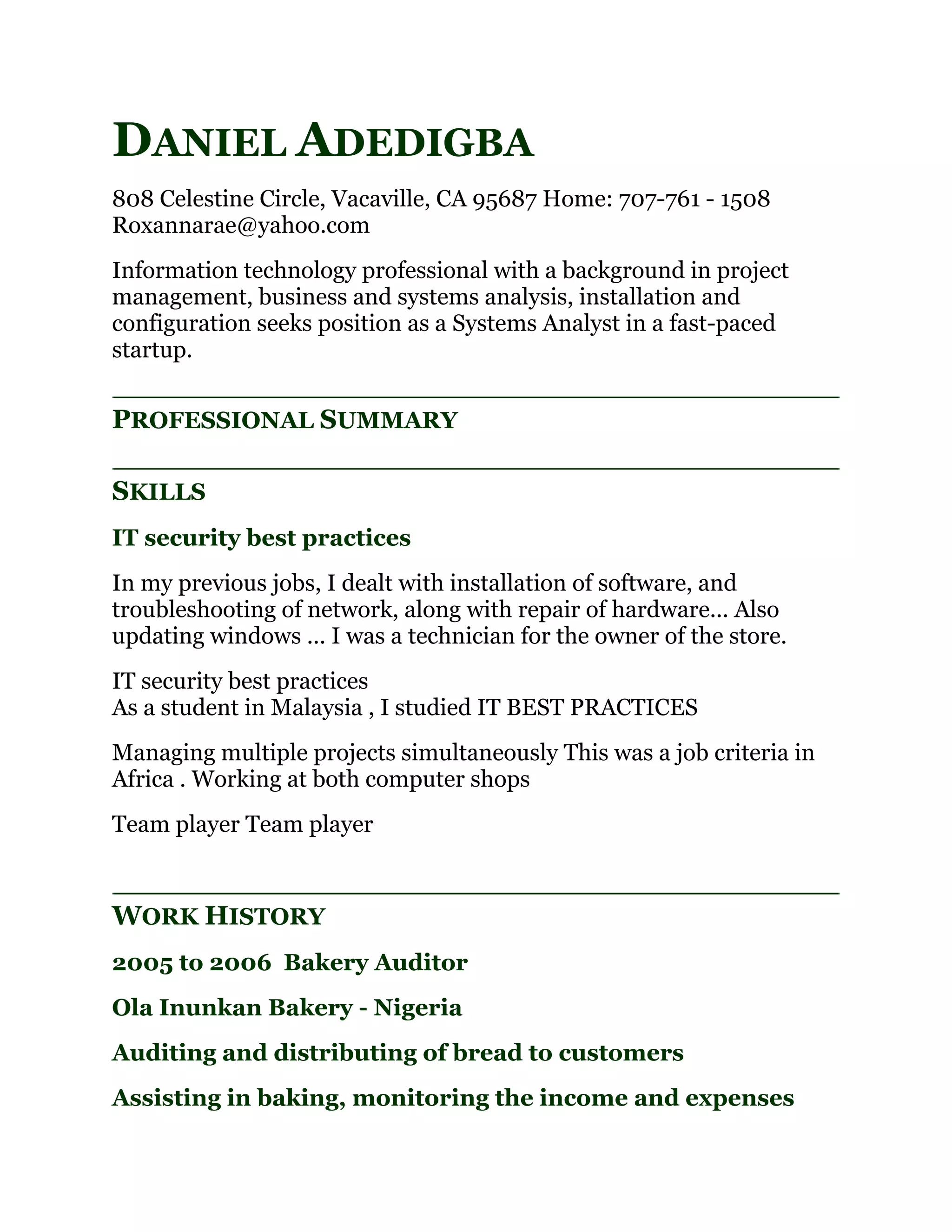 DANIEL'S CV | PDF