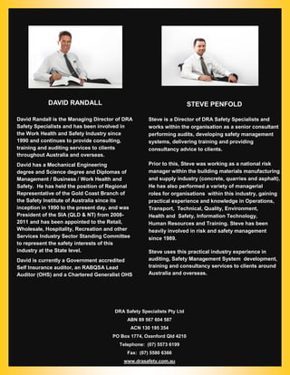 DRA Safety Specialists - Brochure | PDF
