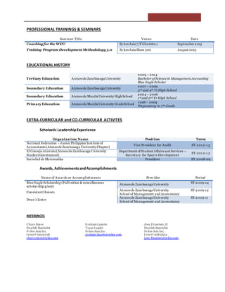 David Christopher Hizon (Resume) | DOCX | Business | Business and Finance