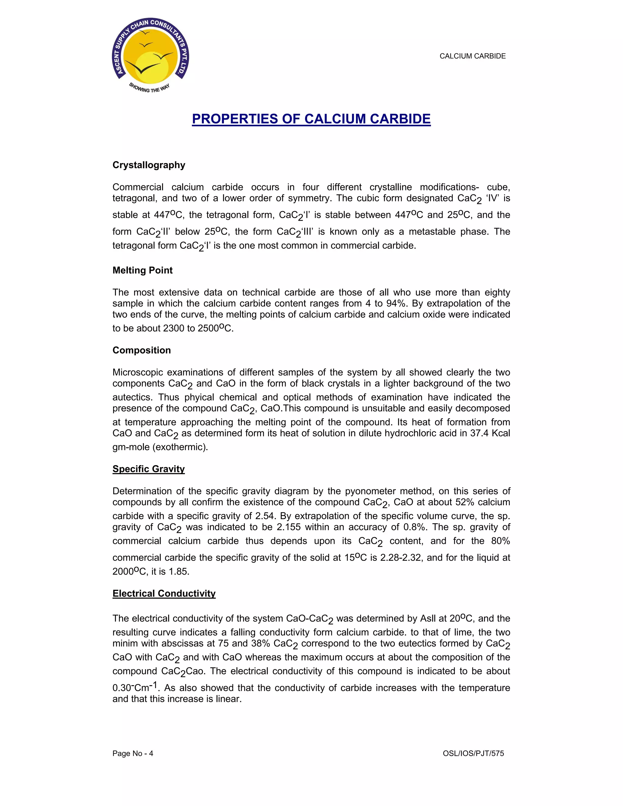 Calcium_Carbide_Project_Report_Sample | PDF