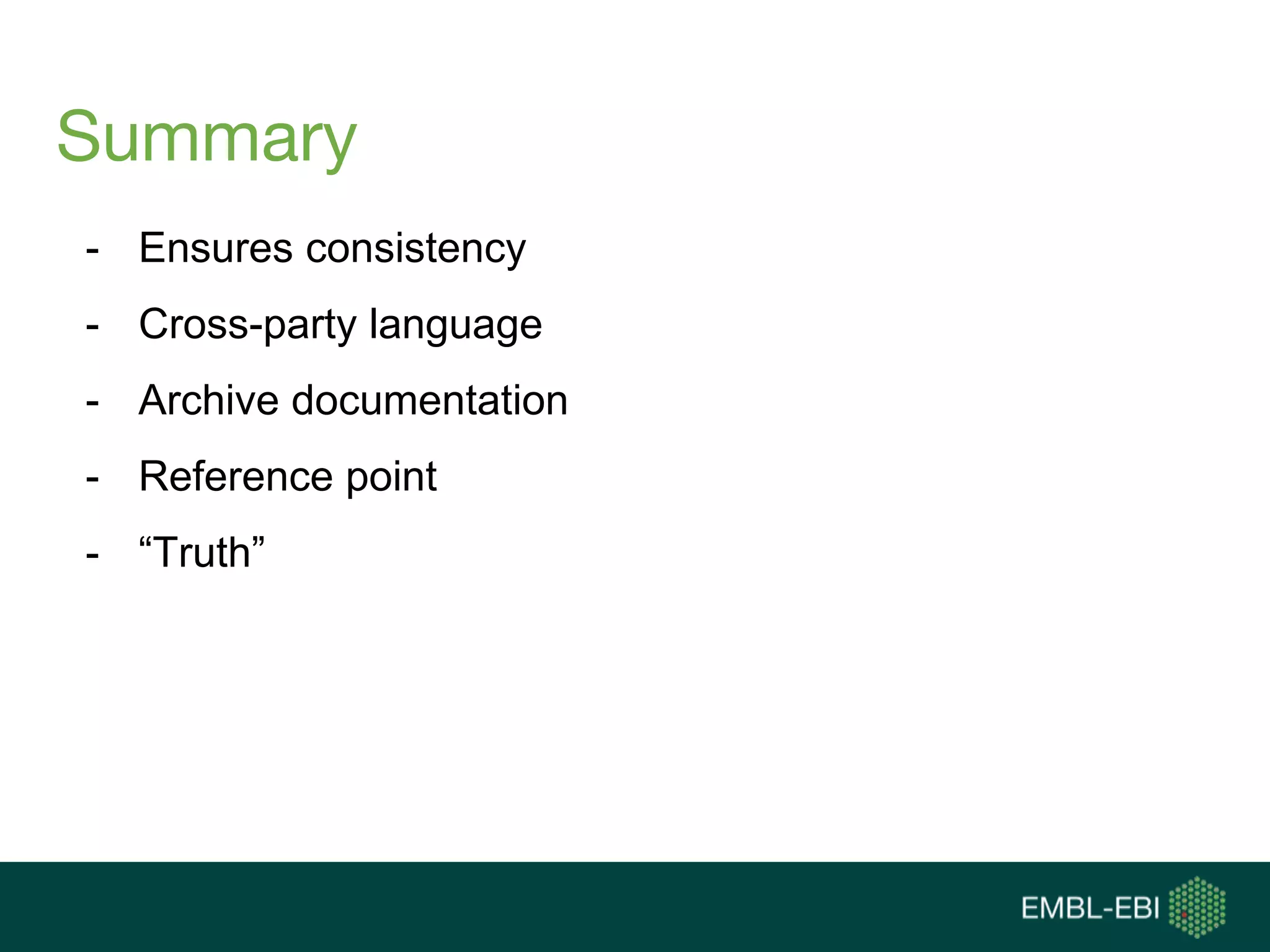EBI Core content model | PPTX