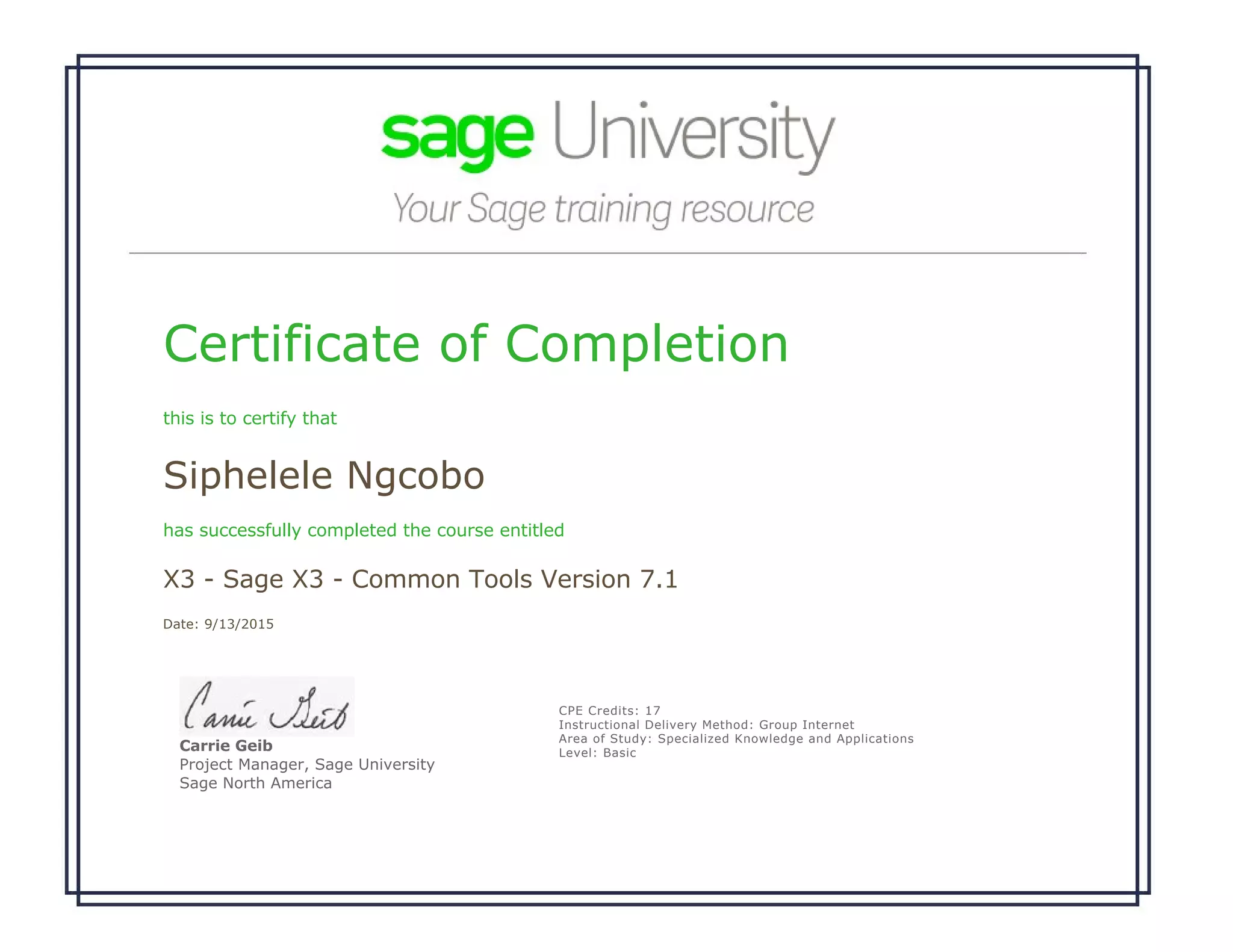 Common Tools certificate | PDF