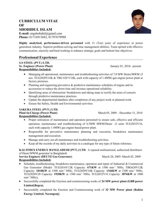 cv of Shohid | PDF