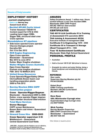 Resume of Craig Lancaster updated | PDF