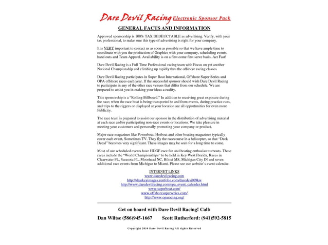Dare Devil Racing | PPT