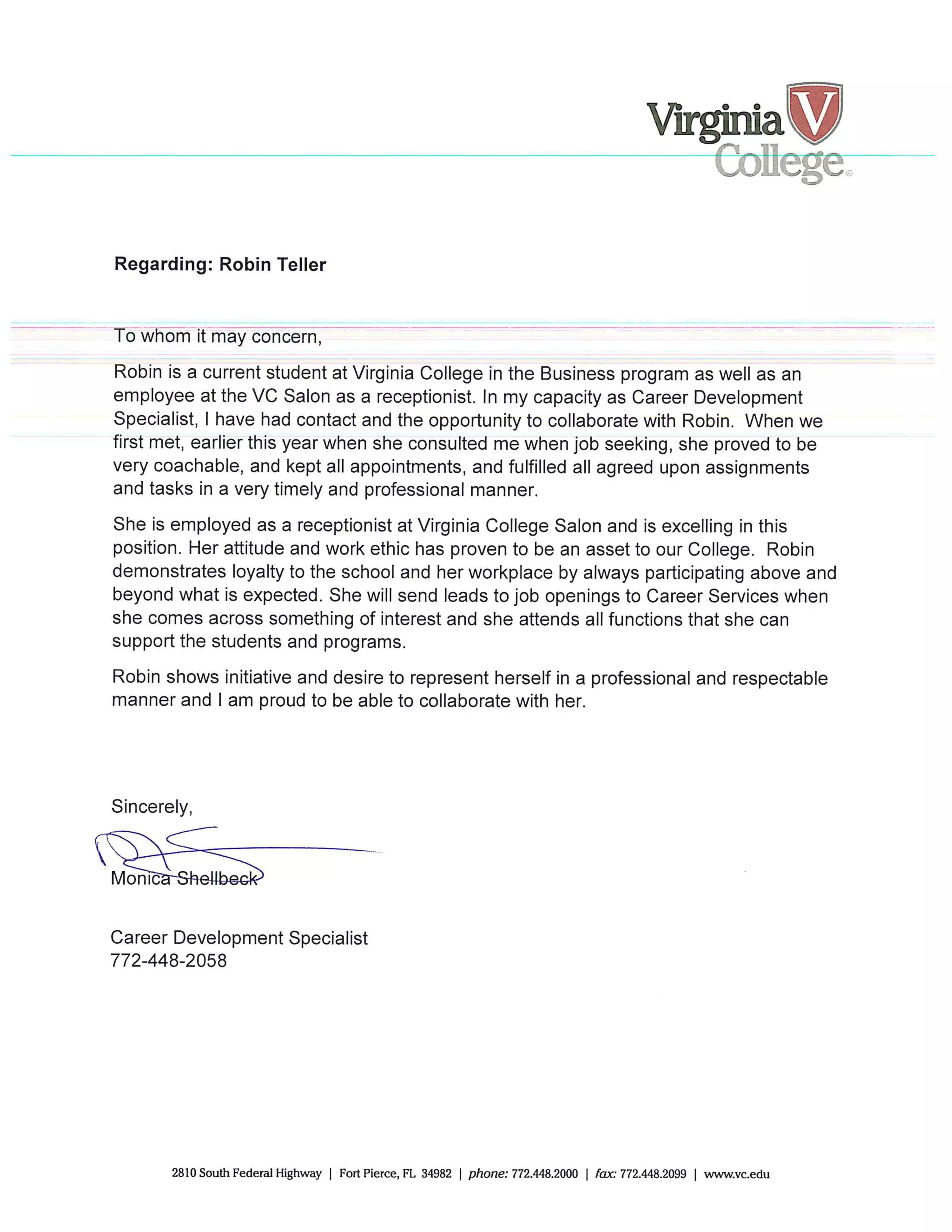 Letter monica | PDF