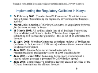 Reducing Business Licences (Guillotine) | PPT