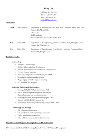 feng's resume | PDF