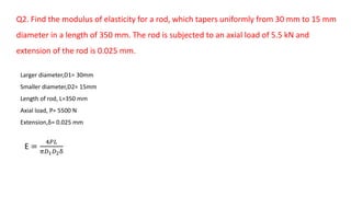 Bars with variable cross sections subjected to axial loads 2 | PDF