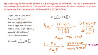 Bars with variable cross sections subjected to axial loads 2 | PDF