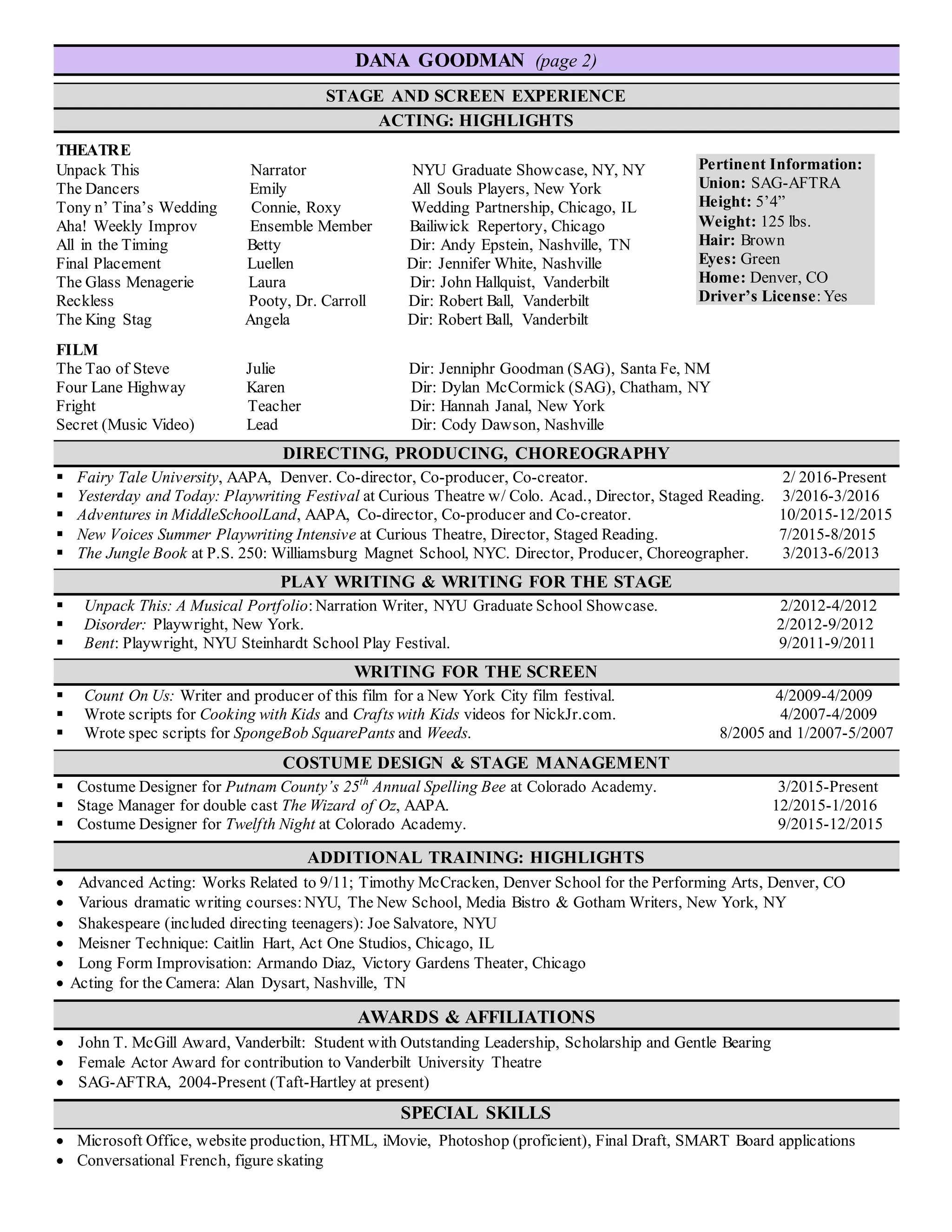 Dana Goodman Resume March 2016 | DOCX