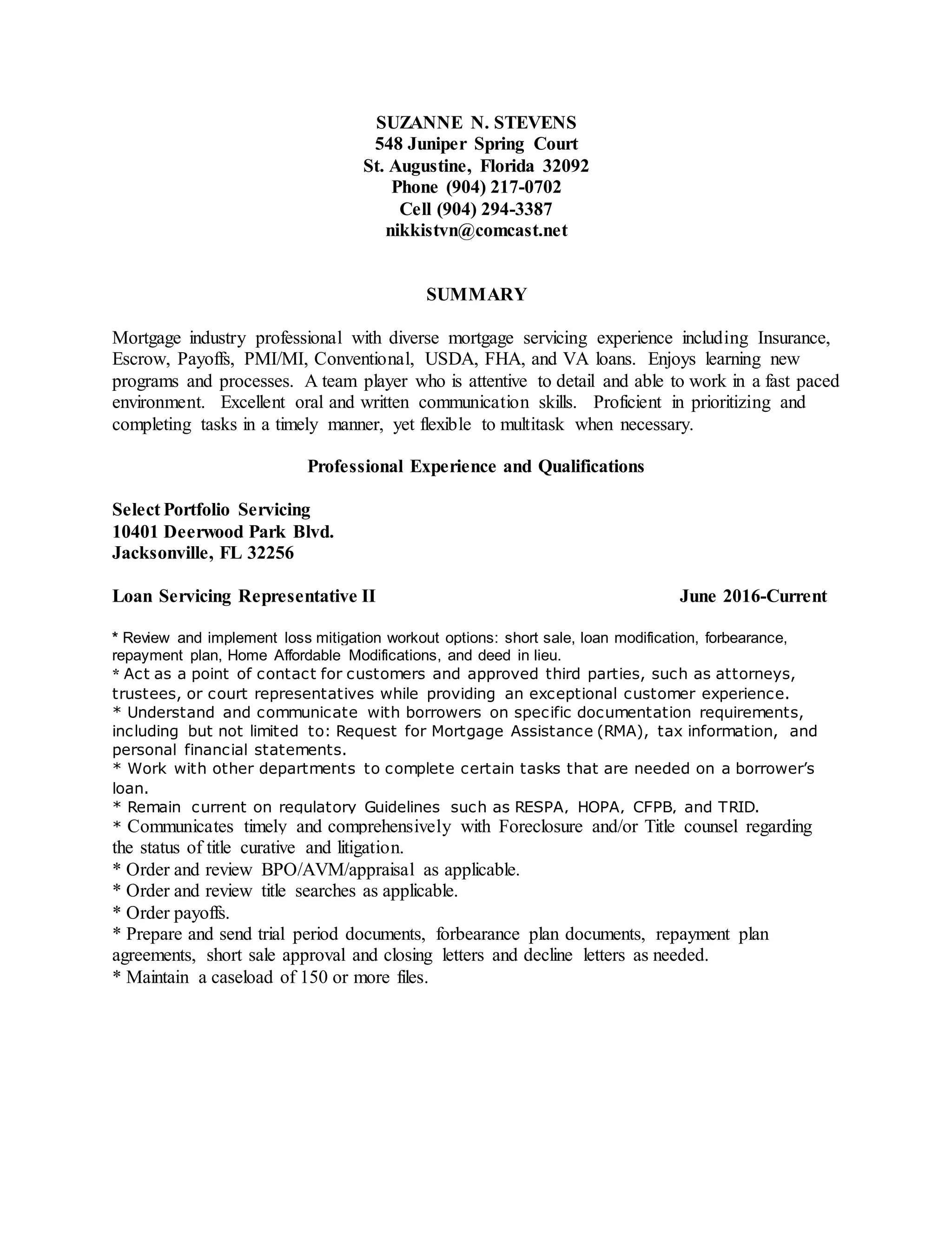 SUZANNE N. Stevens Resume 2016 | PDF