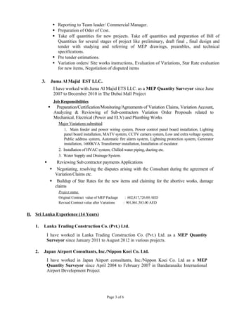 N.A. Wijitha CV MEP UD | PDF