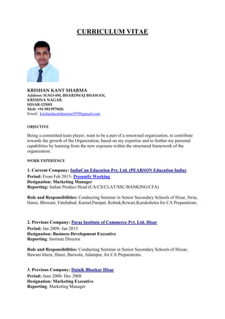 CV- Sales Marketing- KKS | PDF