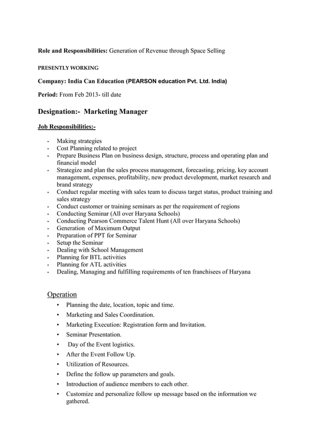 CV- Sales Marketing- KKS | PDF