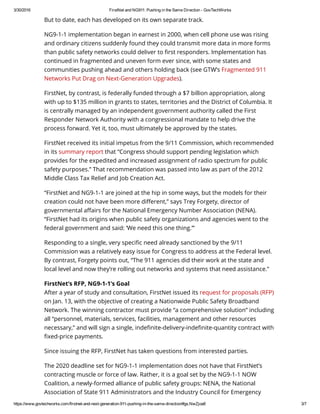 FirstNet and NG911_ Pushing in the Same Direction - GovTechWorks | PDF