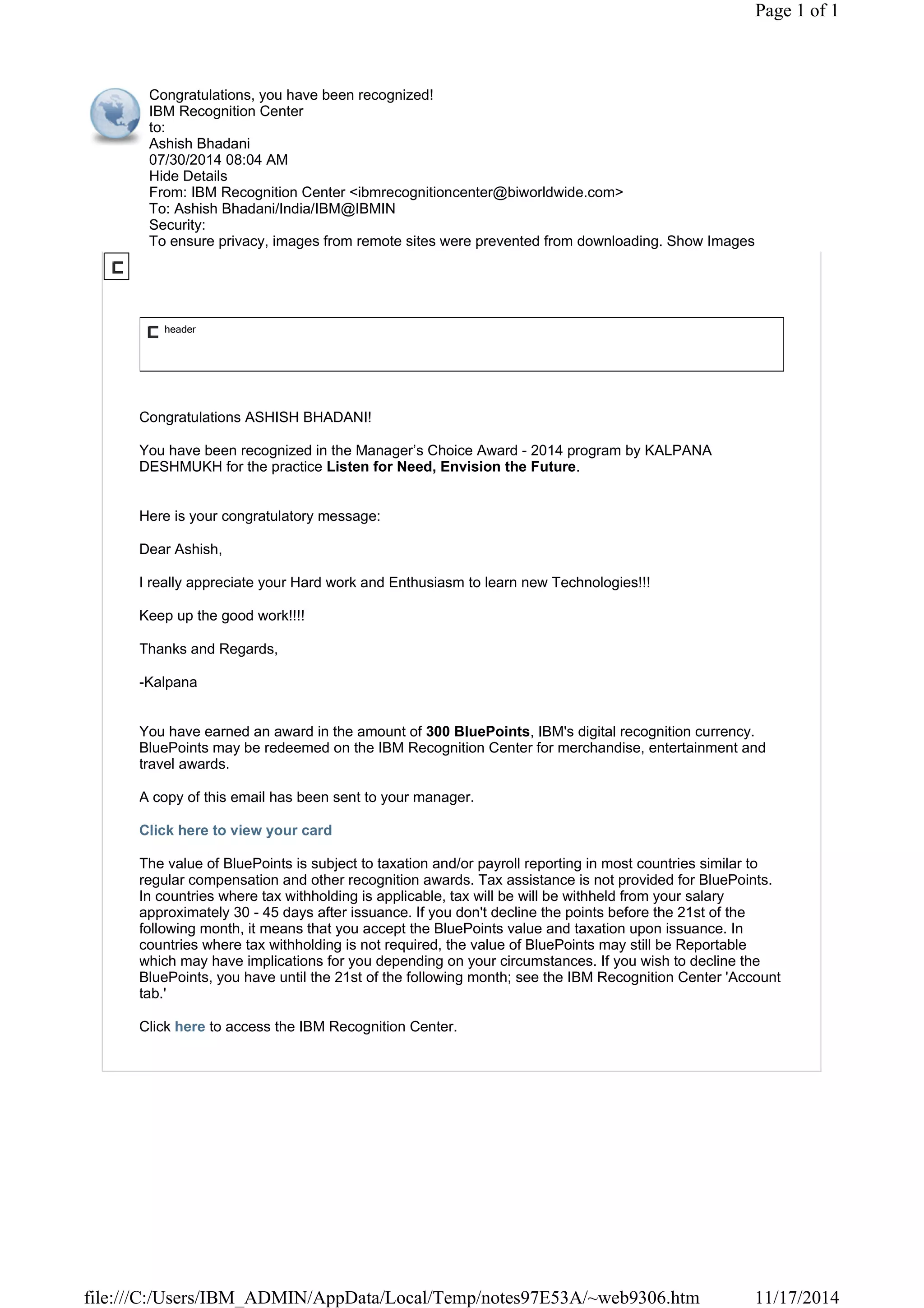 Manager_Choice_Awards_From_Kalpana | PDF