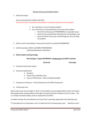 8 Steps of Structured Problem Solving | PDF