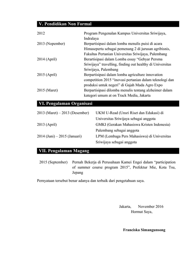 CV FRANCISKA (ind) | DOC