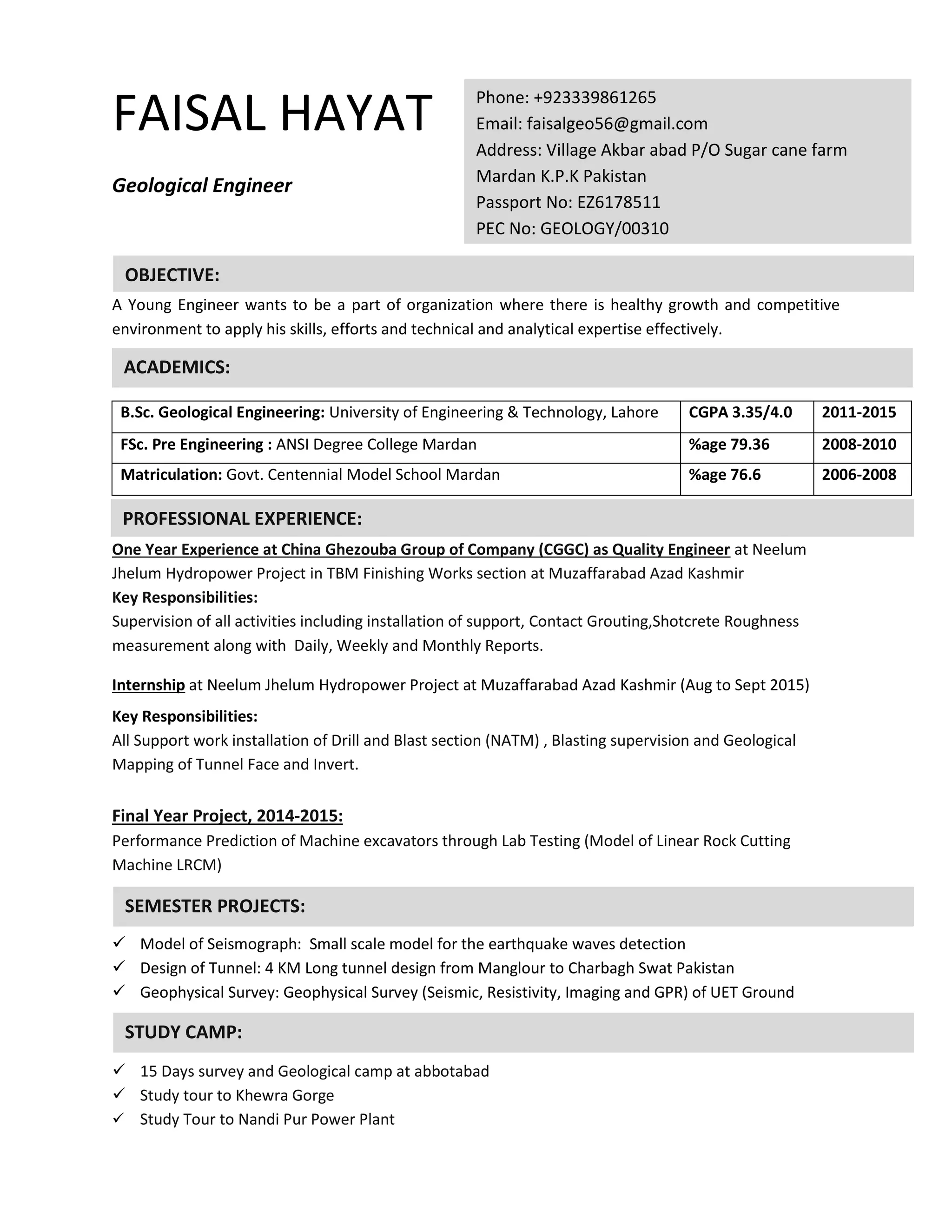 Faisal Hayat CGGC | PDF | Civil Engineering Industry | Industries