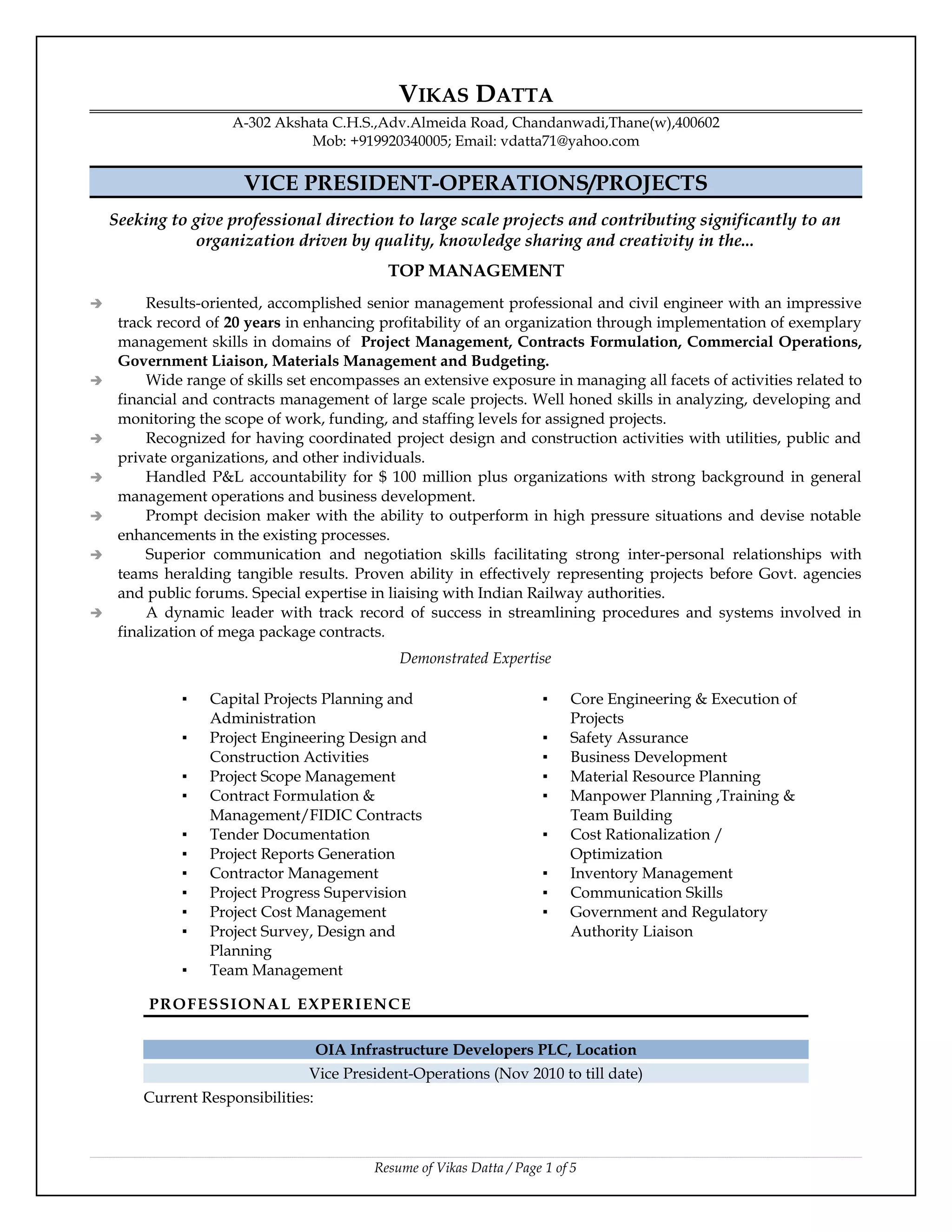 Resume - Vikas Datta-v2 | DOC