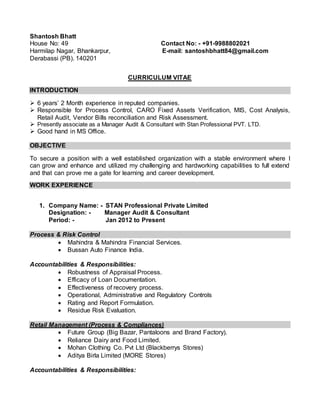 Shantosh Bhatt CV | DOCX