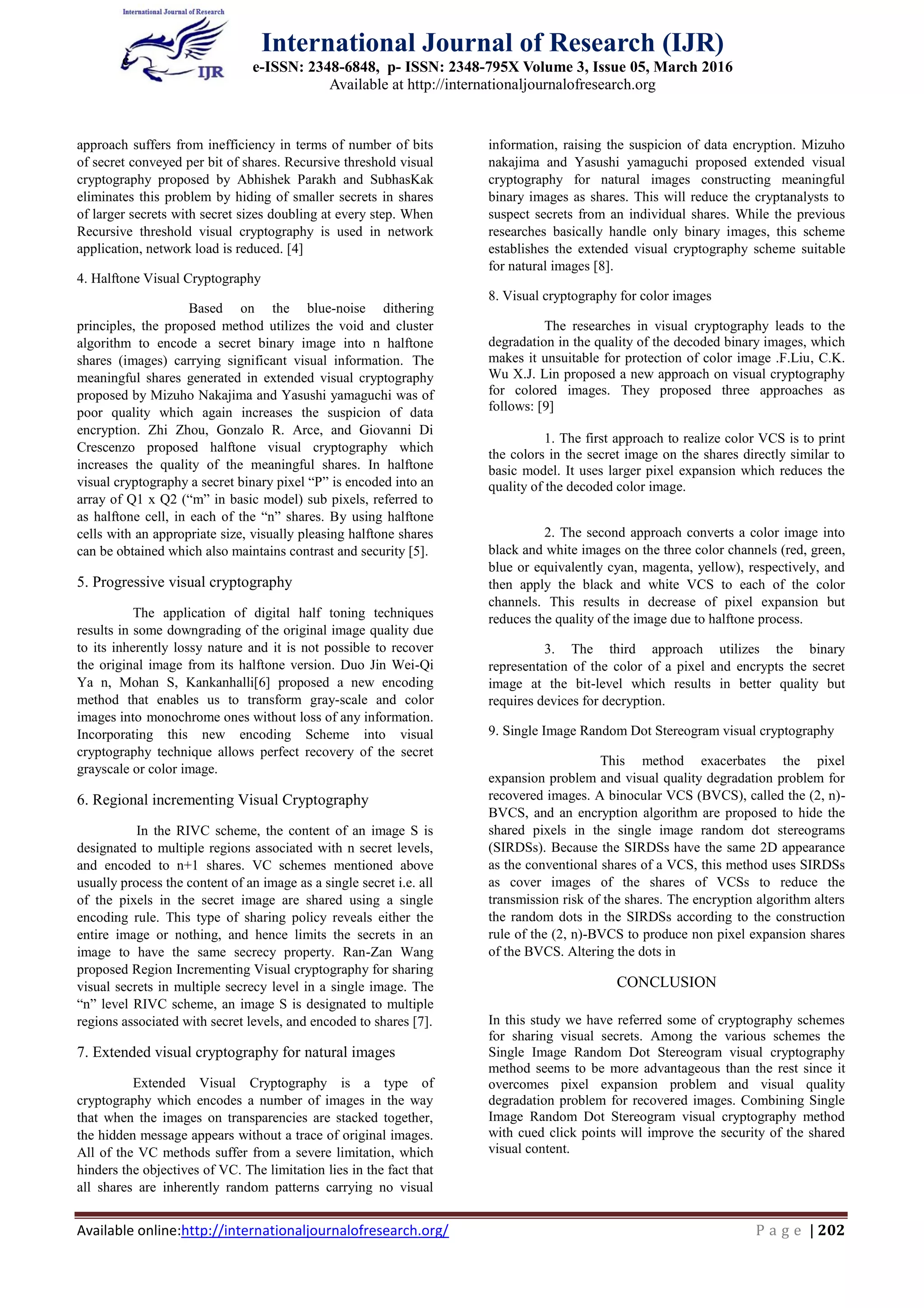 A Survey on Visual Cryptography Schemes | PDF