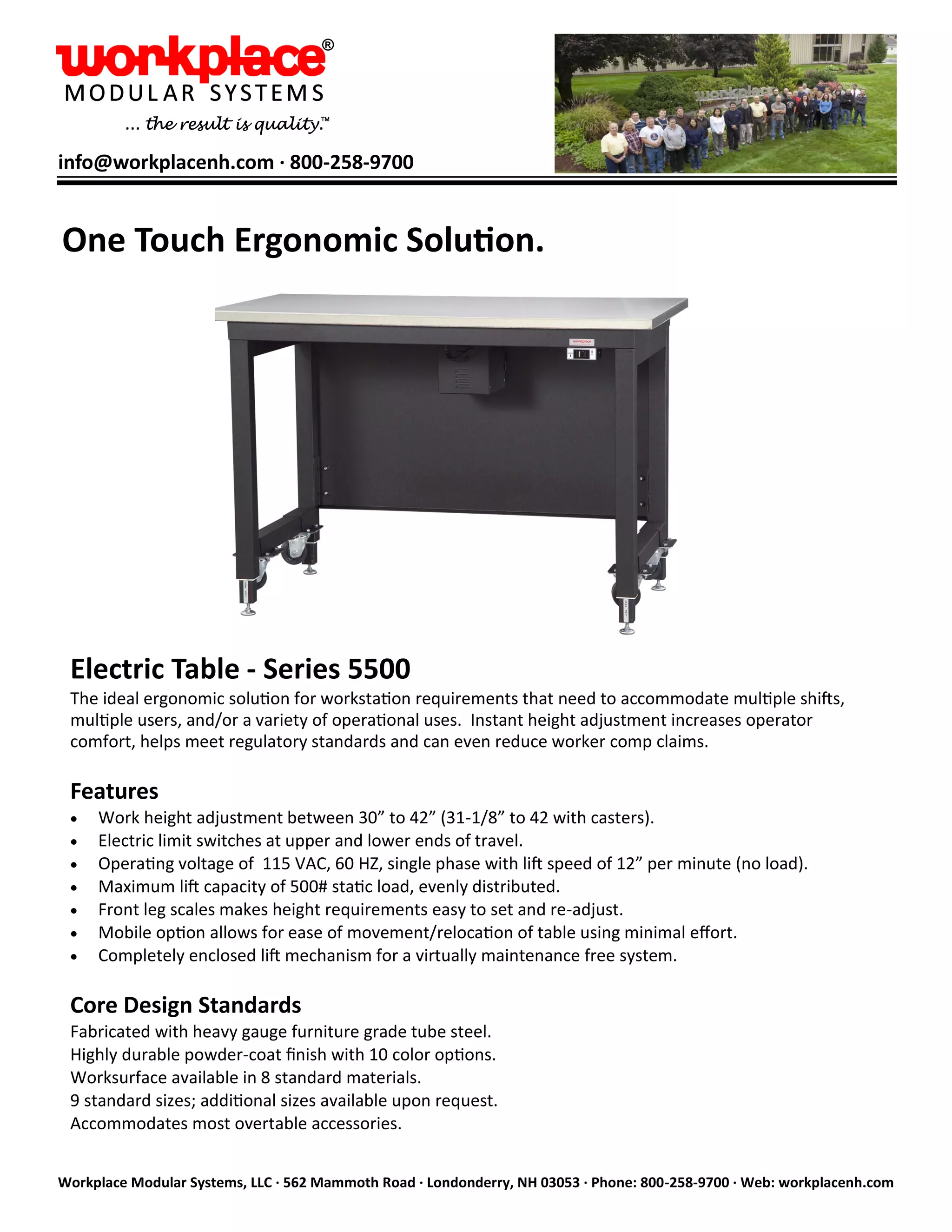 One-Touch Motorized Table | PDF