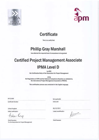 APM exam Award Certificate_2013 | PDF