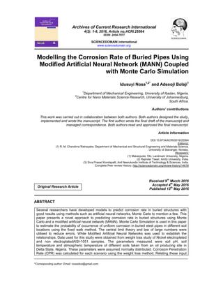 Modelling Corrosion Rate Using MANN And MCS | PDF | Information and Network Security | Computing