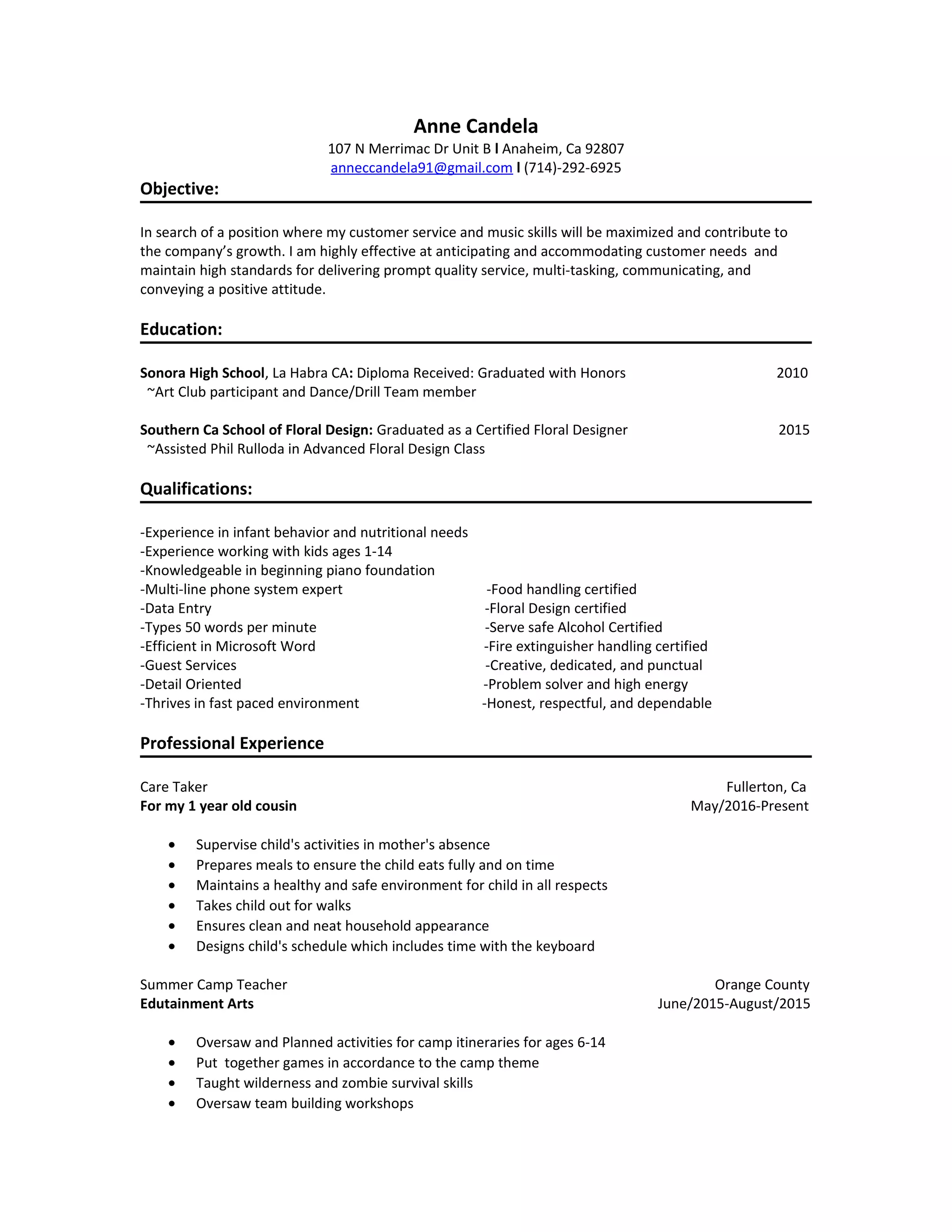 anne's resume | PDF
