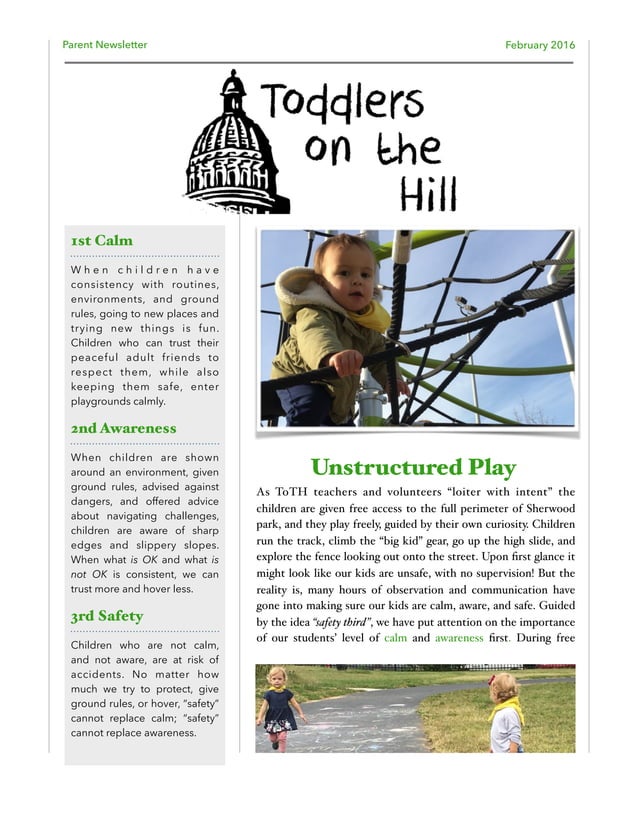 ToTh Newsletter February | PDF | Daycare and Pre-School | Parenting