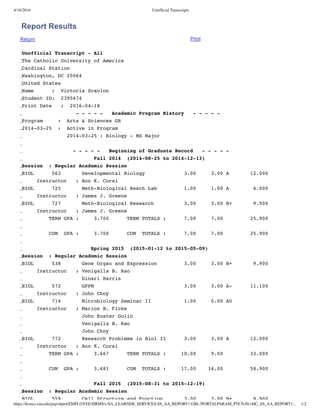 CUAUnofficialTranscript | PDF