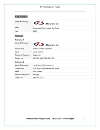 cv of thato catherine masala | DOCX