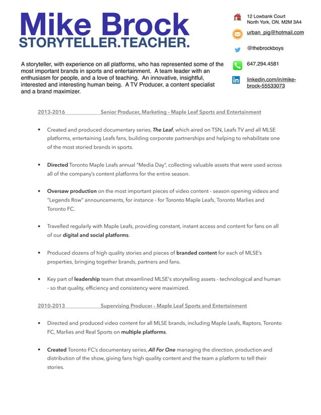 Mike Brock, Storyteller | PDF