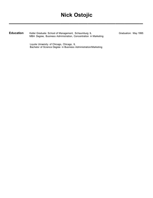 Nick Ostojic Resume | PDF