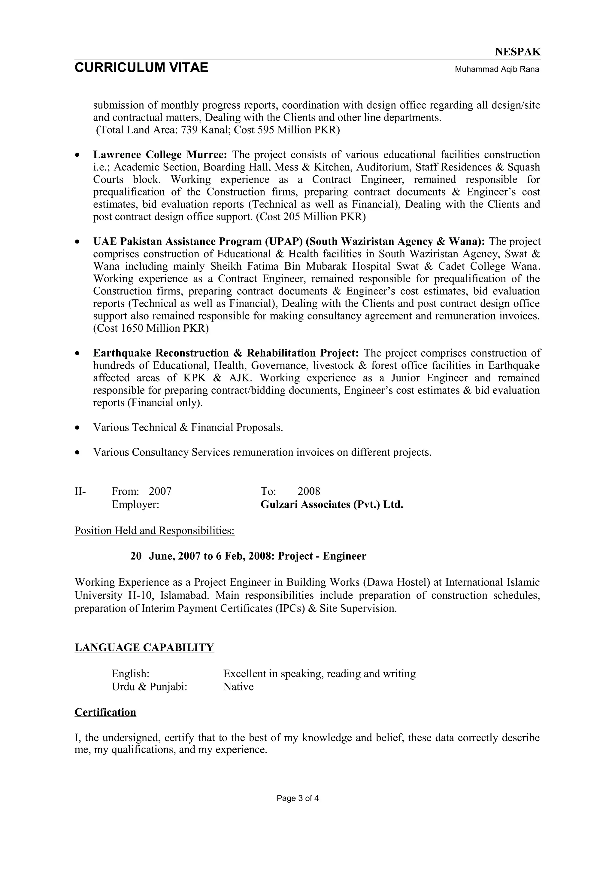 Aqib Rana CV Revised | PDF | Free Download