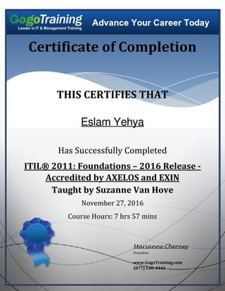 ITIL 2011 Training GOGO | PDF