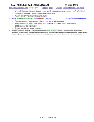 Tony Stewart CV | PDF