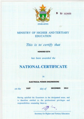 NATIONAL CERTIFICATE | PDF