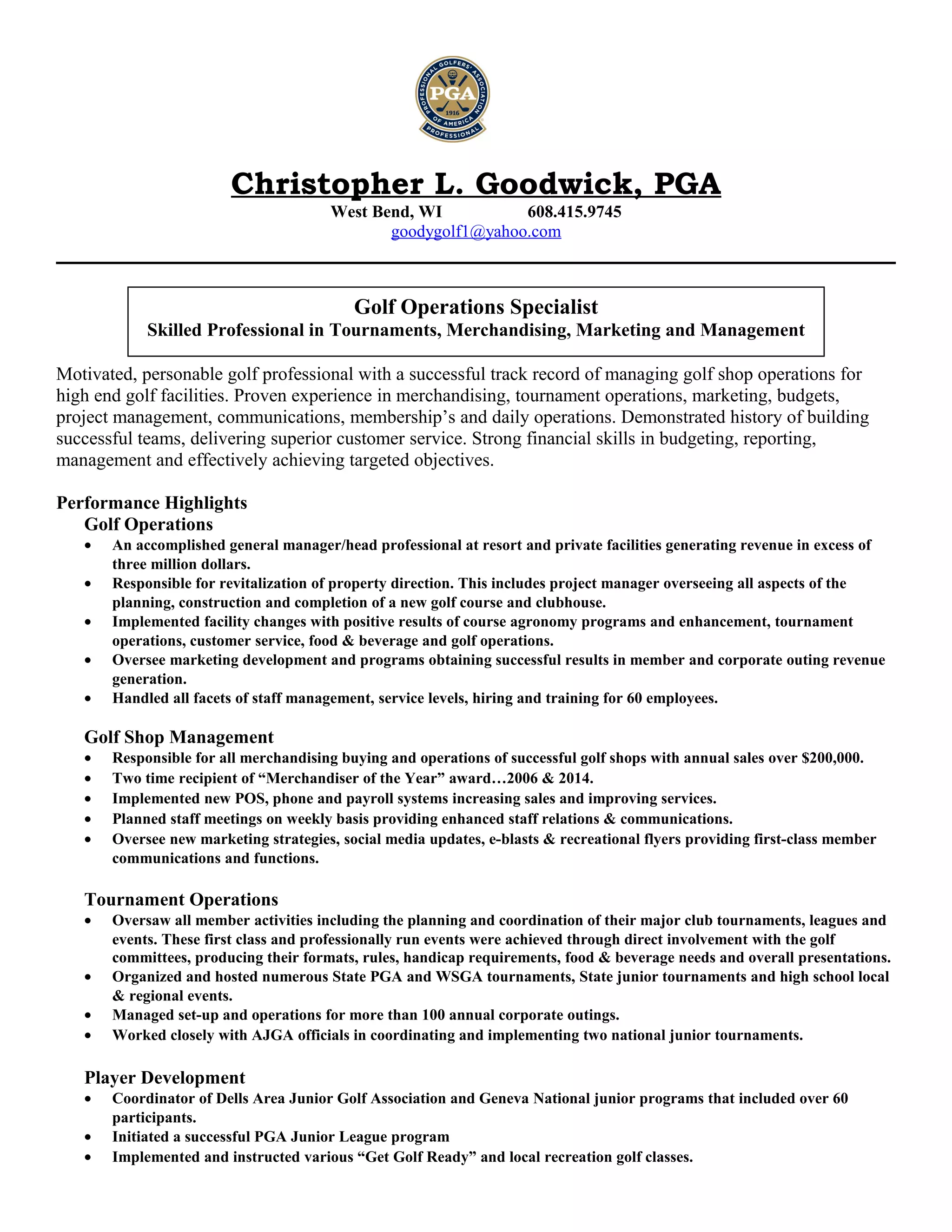 Chris Goodwick Resume | DOC